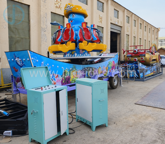 Portable 8 seats octopus rides with trailer